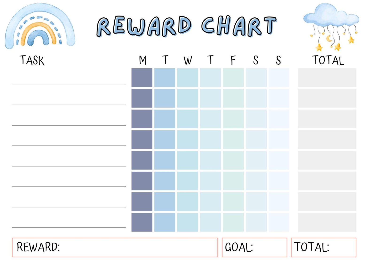 Kids Reward Chart | 3 for 1 Kid Reward Chart | Behavior Chore Chart ...