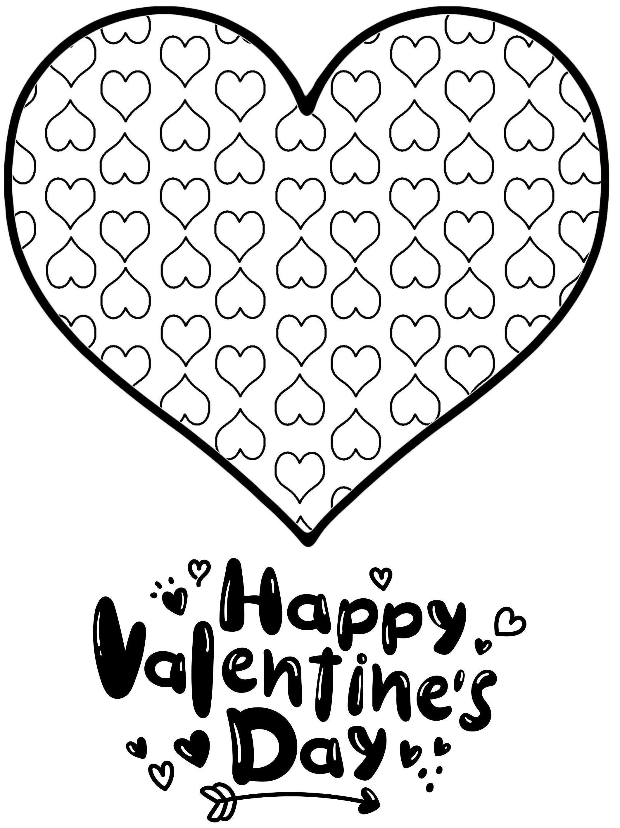 Happy Valentine's Day Coloring Page A4 Size Unlimited Downloads - Etsy