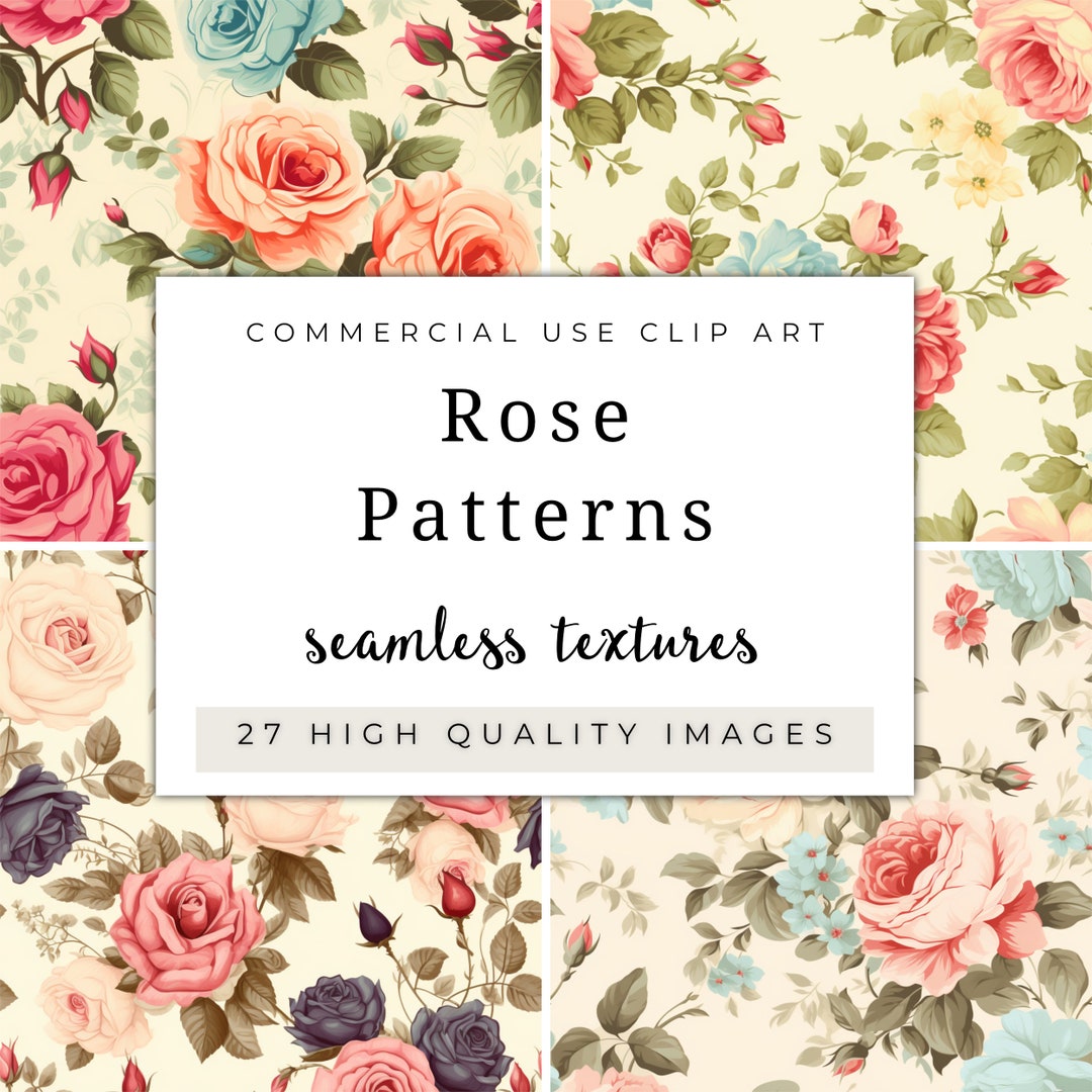 Digital Rose Paper Scrapbook Papers Digital Download Rose Seamless ...