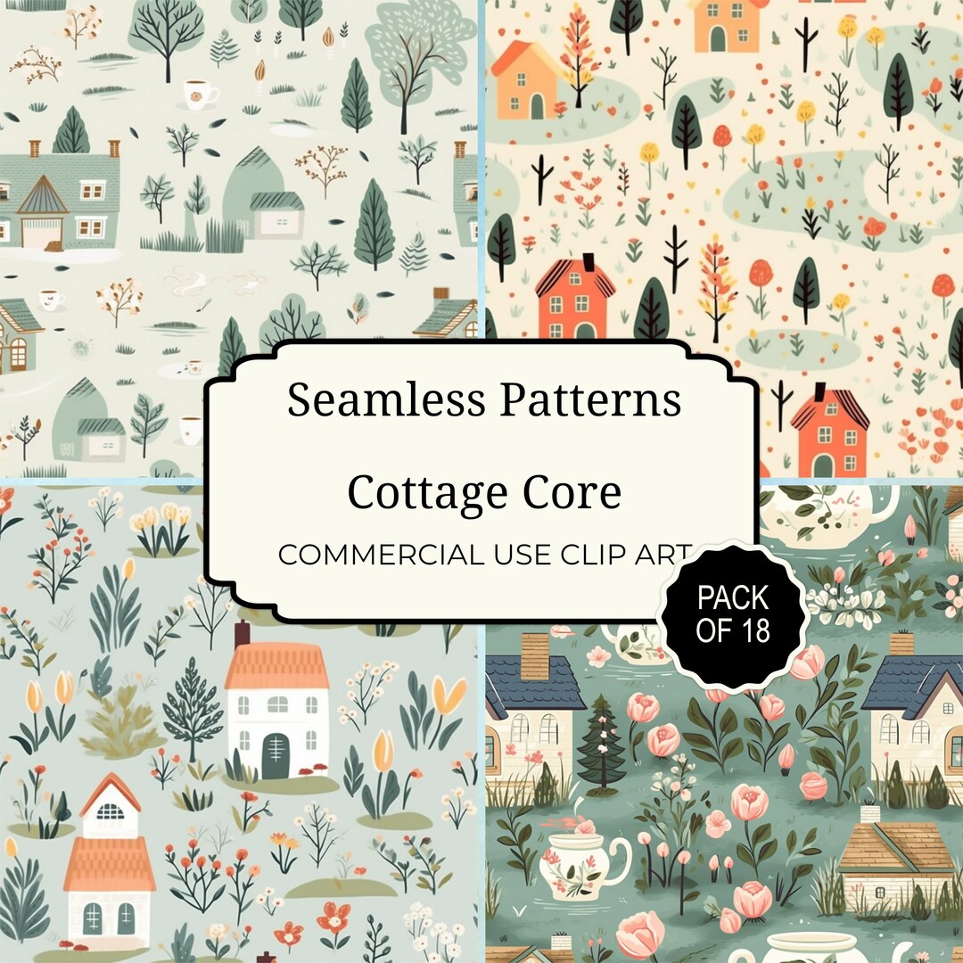 Cottagecore Seamless Paper, Seamless Pattern, Scrapbooking Paper ...