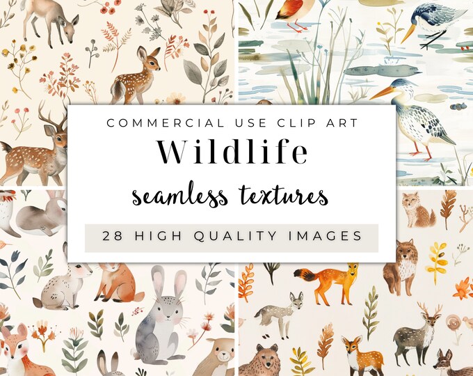 Wildlife | 28 Designs | Digital Download | Flower Digital Paper ...