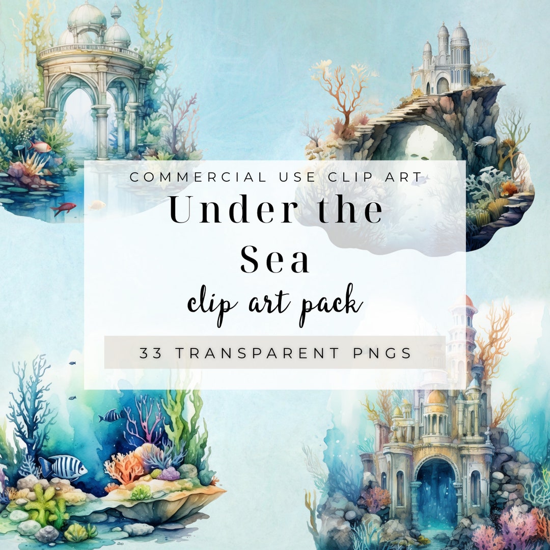 Under the Sea Transparent Png Watercolor Sea Creatures Clipart Beach ...