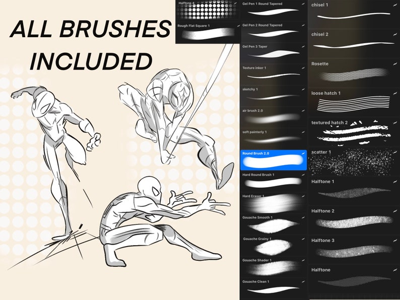 Procreate Comic Brush Set: Dynamic Inking & Shading Tools (digital ...