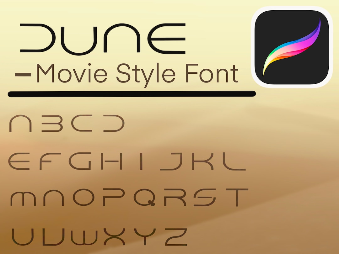 Dune-inspired Font Stamps for Procreate - Digital Movie Style Lettering ...