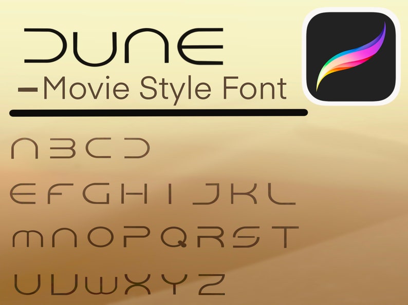 Dune-inspired Font Stamps for Procreate - Digital Movie Style Lettering ...