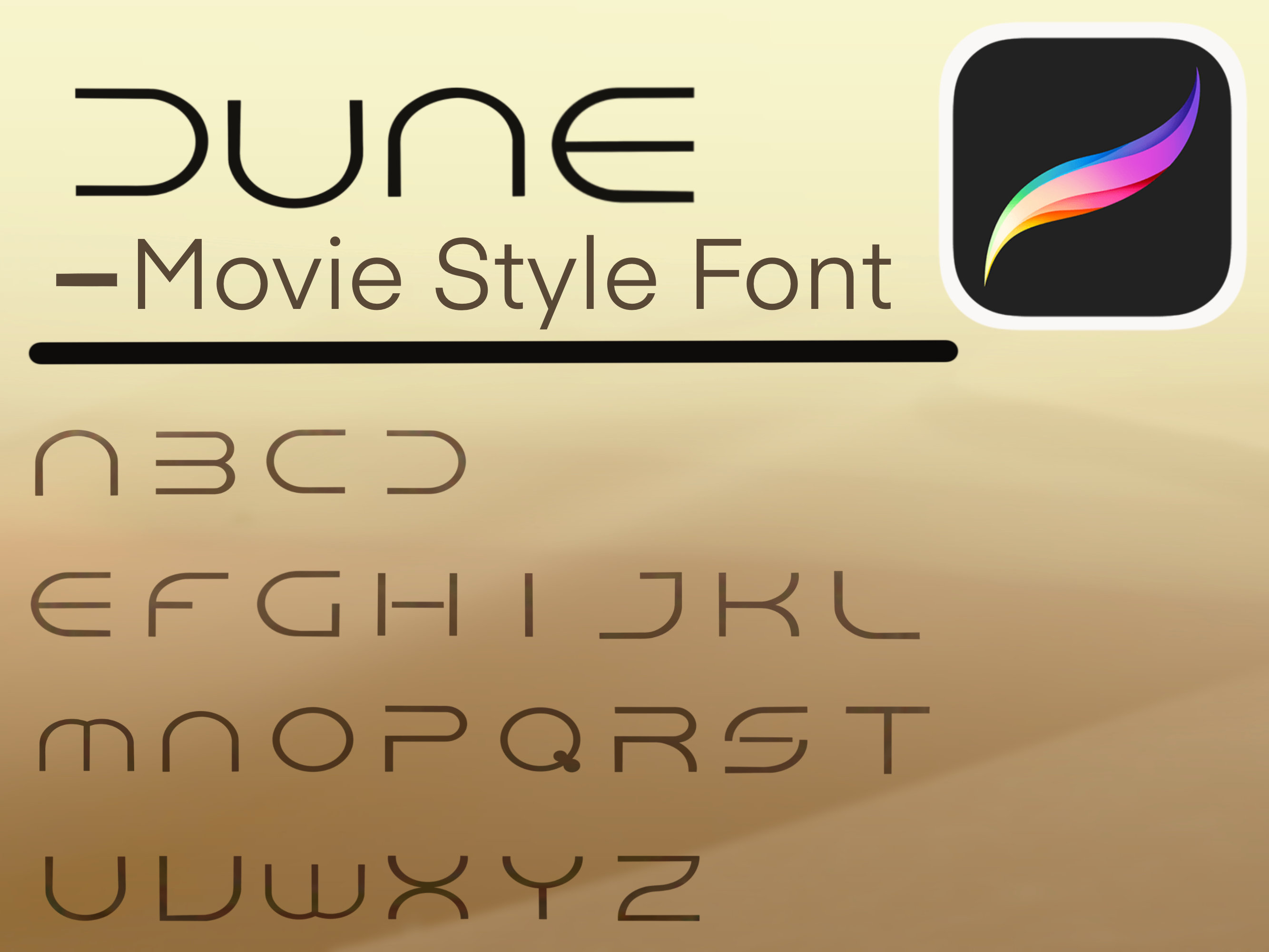 Dune-inspired Font Stamps for Procreate - Digital Movie Style Lettering ...
