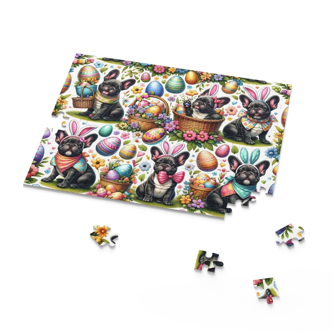 Frenchie Easter Spring Celebration Puzzle Classic 120, 252, 500-piece ...