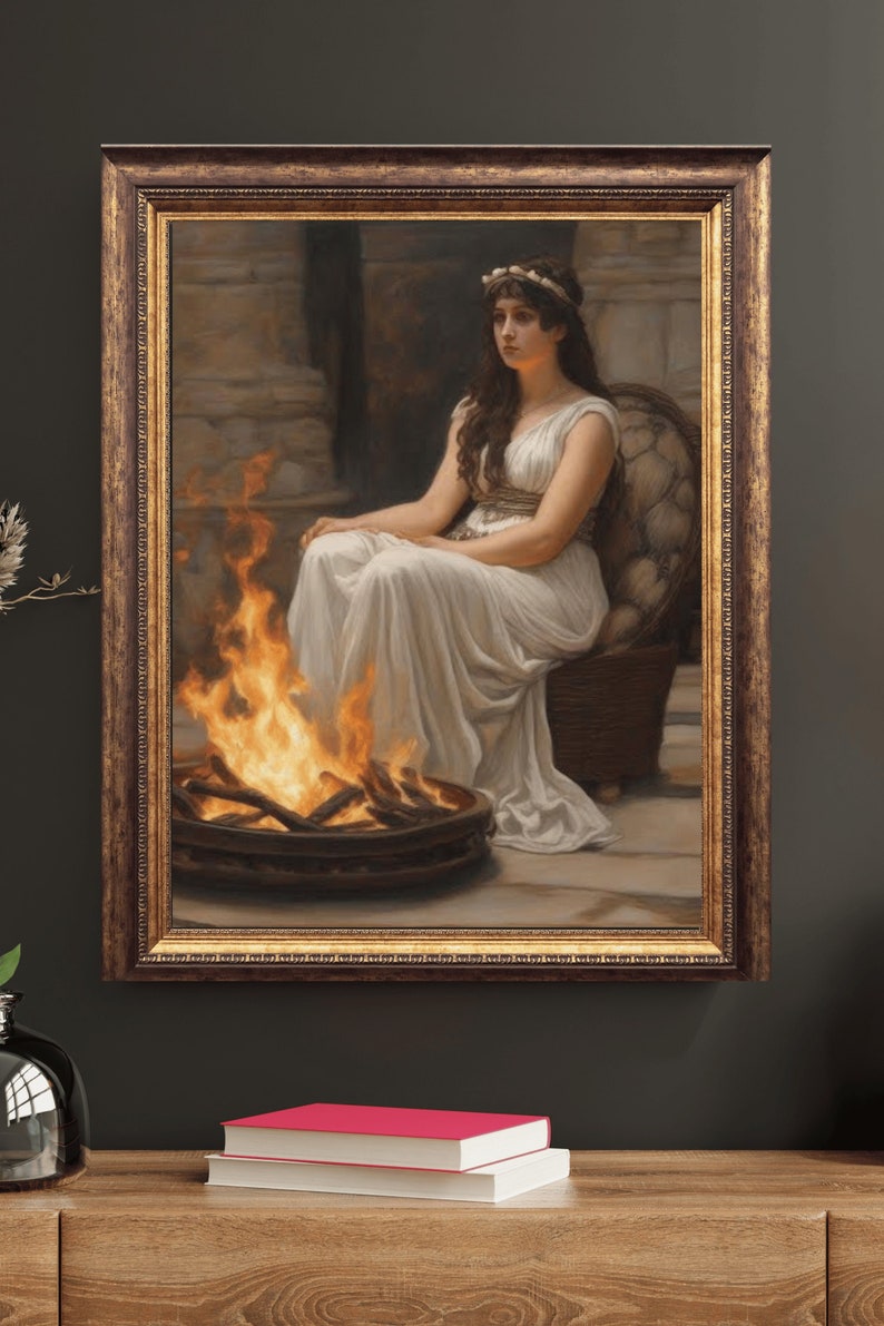 Hestia Greek Goddess of the Hearth Oil Painting Digital Art Print - Etsy