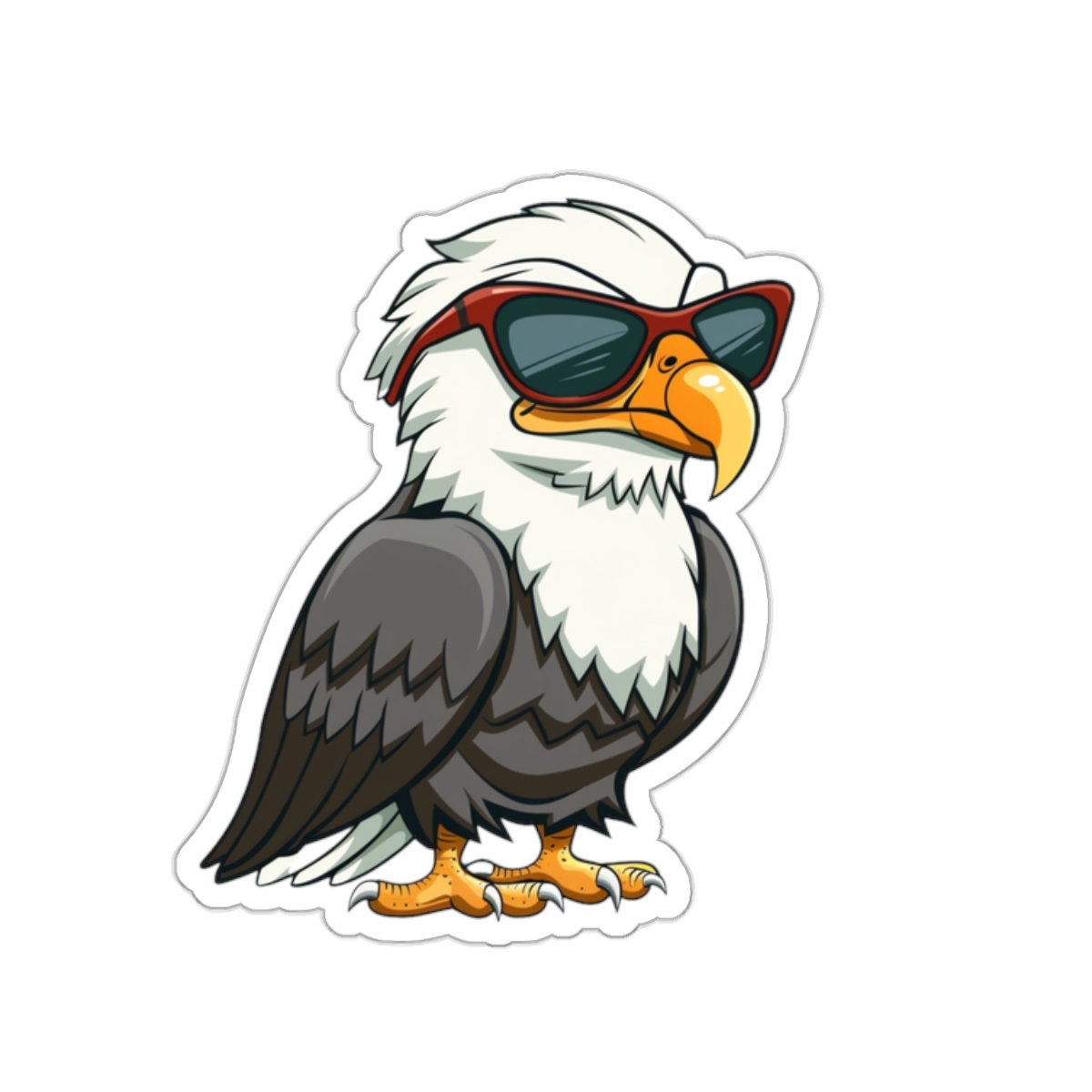 Eagle Sticker, Cool Eagle Sticker, Eagle With Sunglasses Sticker, Eagle ...