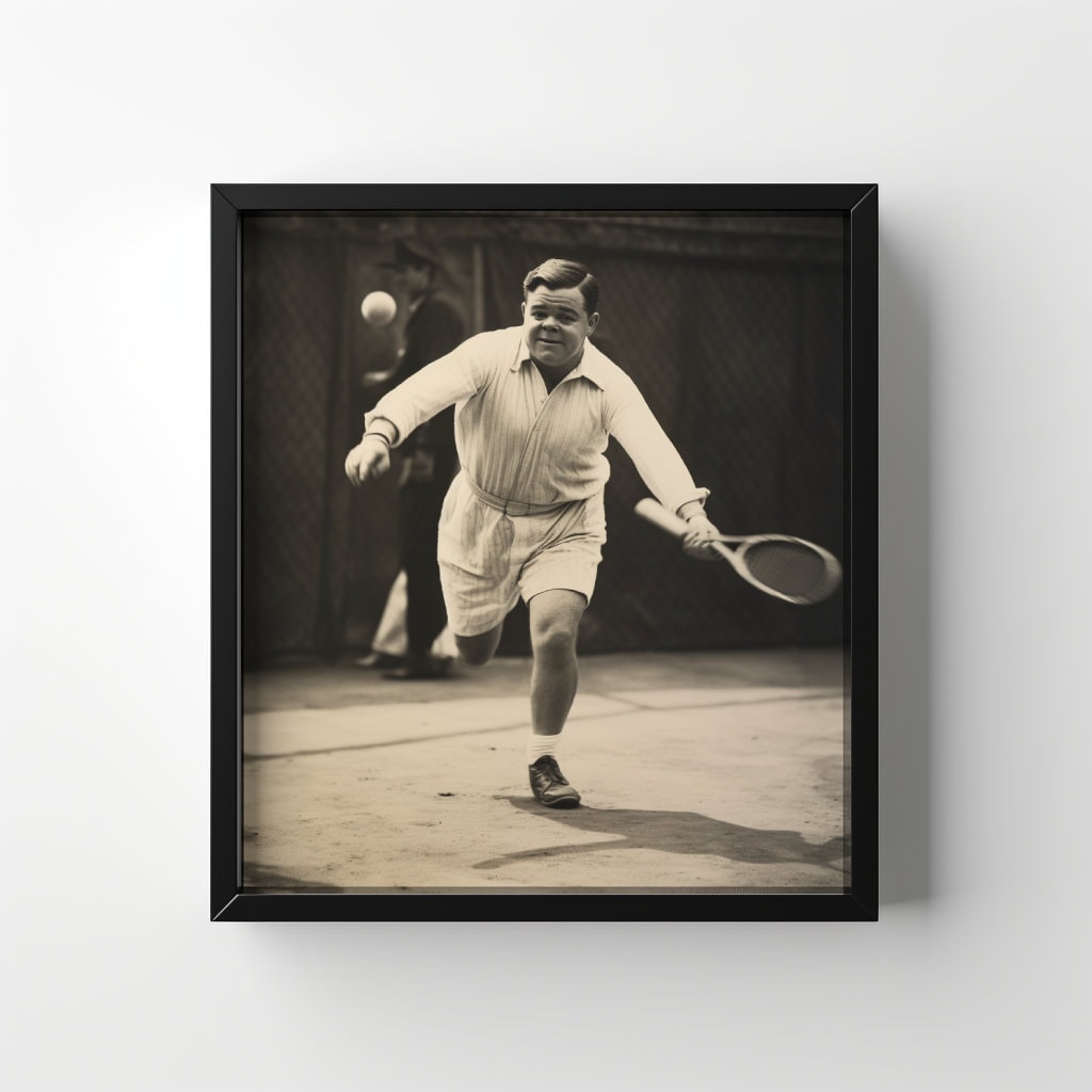 Vintage Tennis Painting Vintage Sport Digital Tennis Art Babe Ruth ...