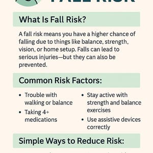 Fall Risk Handout for Occupational Therapists | One-page PDF | Patient ...