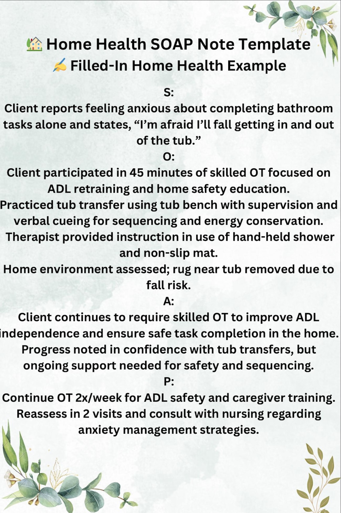 SOAP Note Template Guide for Occupational Therapists | SNF, Home Health ...