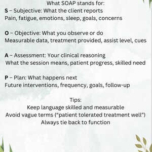 SOAP Note Template Guide for Occupational Therapists | SNF, Home Health ...