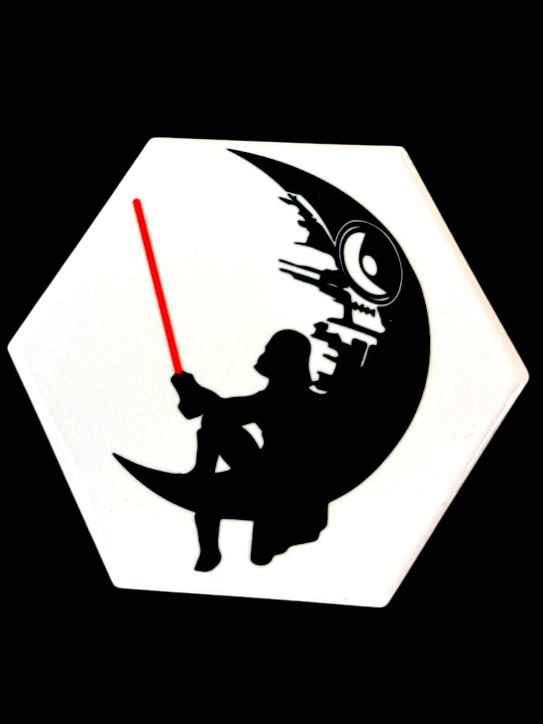 Lady and the Lineman Sith Lord Ceramic Coaster | Darth Vader Moon Design | Heat Resistant ...