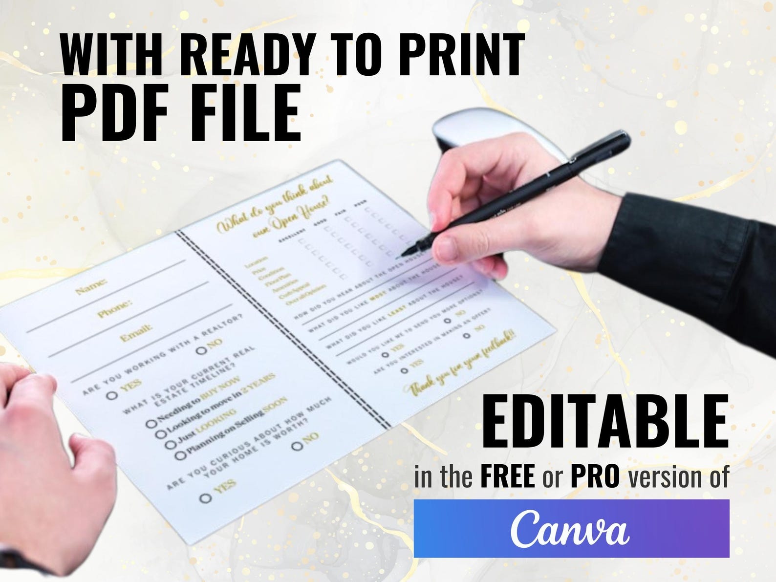 Real Estate Open House Feedback Form: Sign-in Sheet Canva Template ...