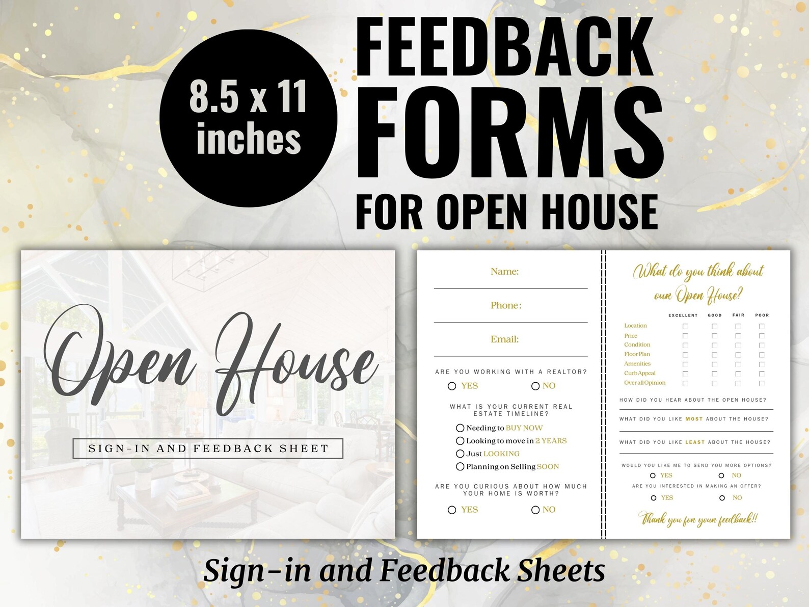 Real Estate Open House Feedback Form: Sign-in Sheet Canva Template ...