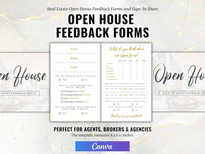 Real Estate Open House Feedback Form: Sign-in Sheet Canva Template ...