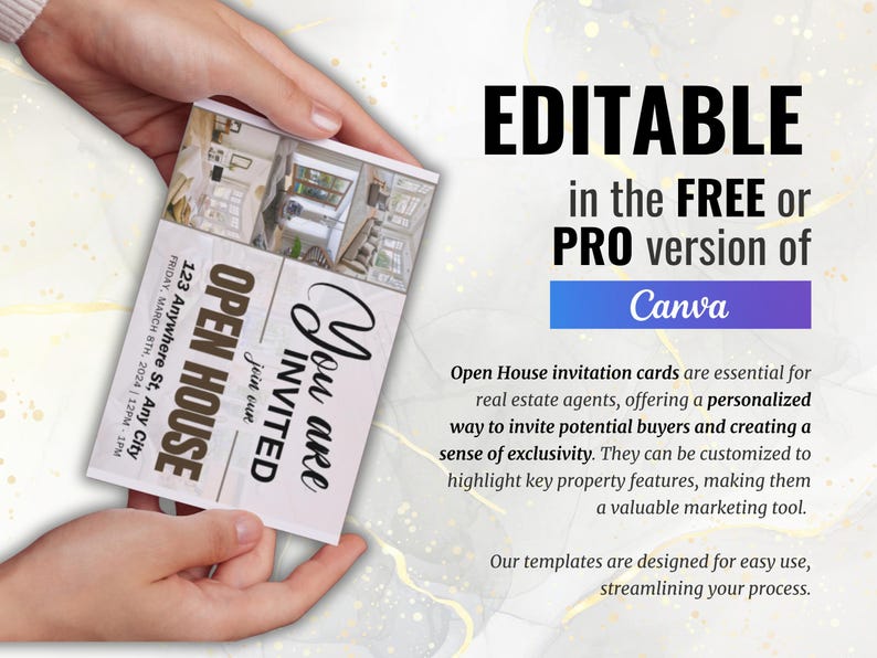 Real Estate Open House Postcard Invite Realtor Canva Template Broker ...