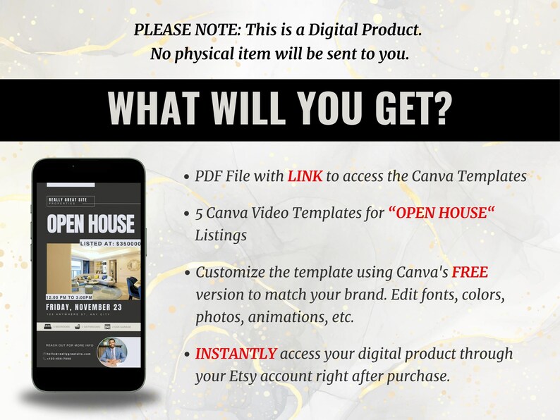 Real Estate Social Media Templates - OPEN HOUSE Listing Update Reels ...
