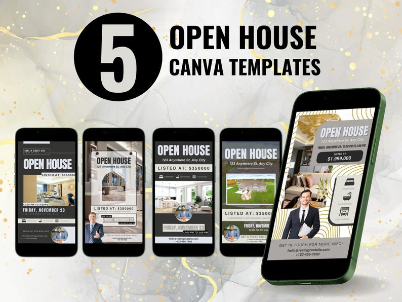 Real Estate Social Media Templates - OPEN HOUSE Listing Update Reels ...