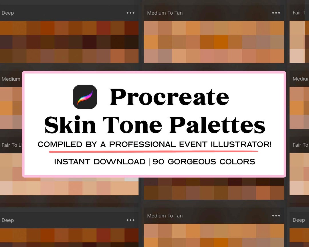 Procreate Skin Tone Color Palette - 90 Gorgeous Colors | Procreate ...
