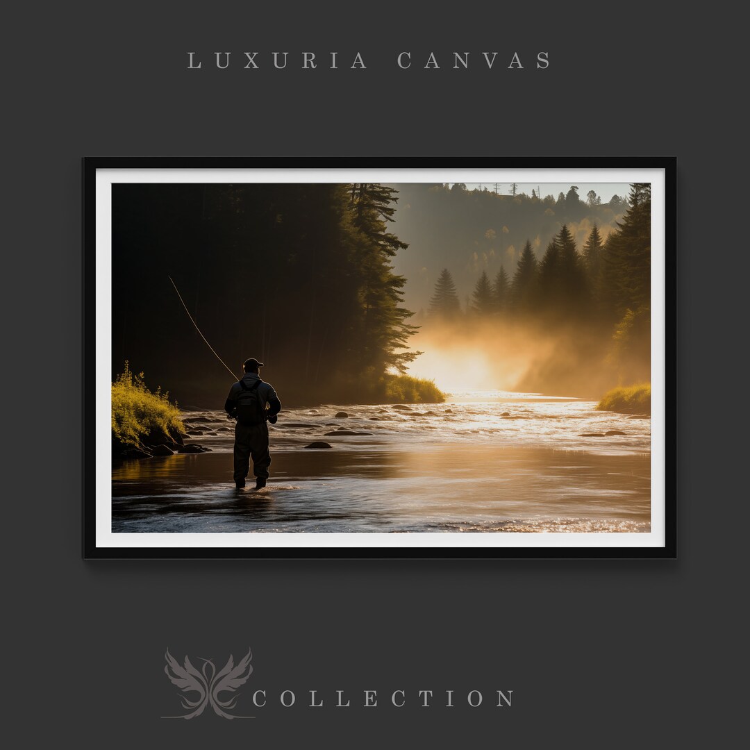 Misty River Morning Fly Fishing Digital Download Digital Art ...