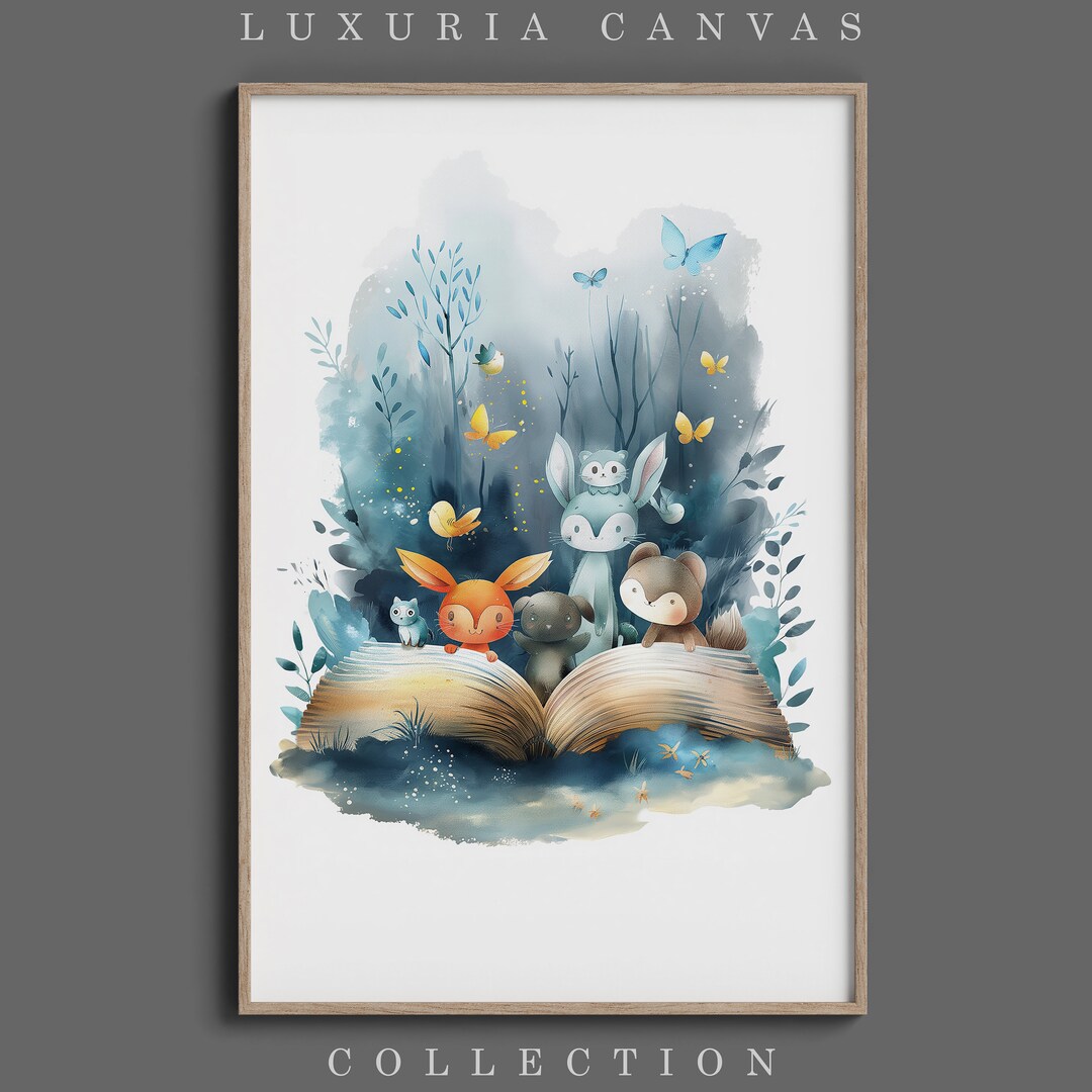 Animal Storybook, Digital Download, Digital Art, Downloadable Art, Wall ...