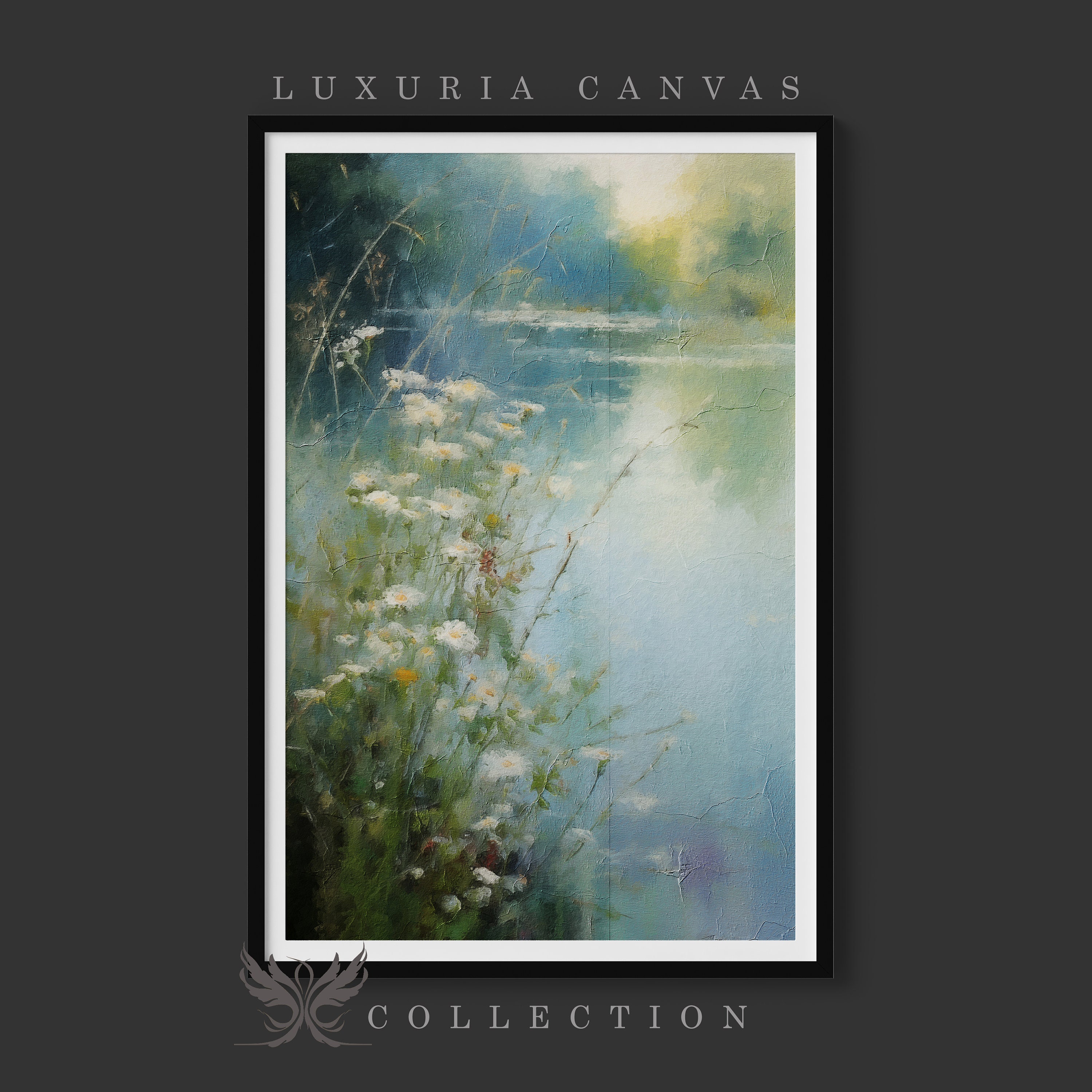 Wildflowers Along a Serene Pond, Digital Download, Digital Art ...