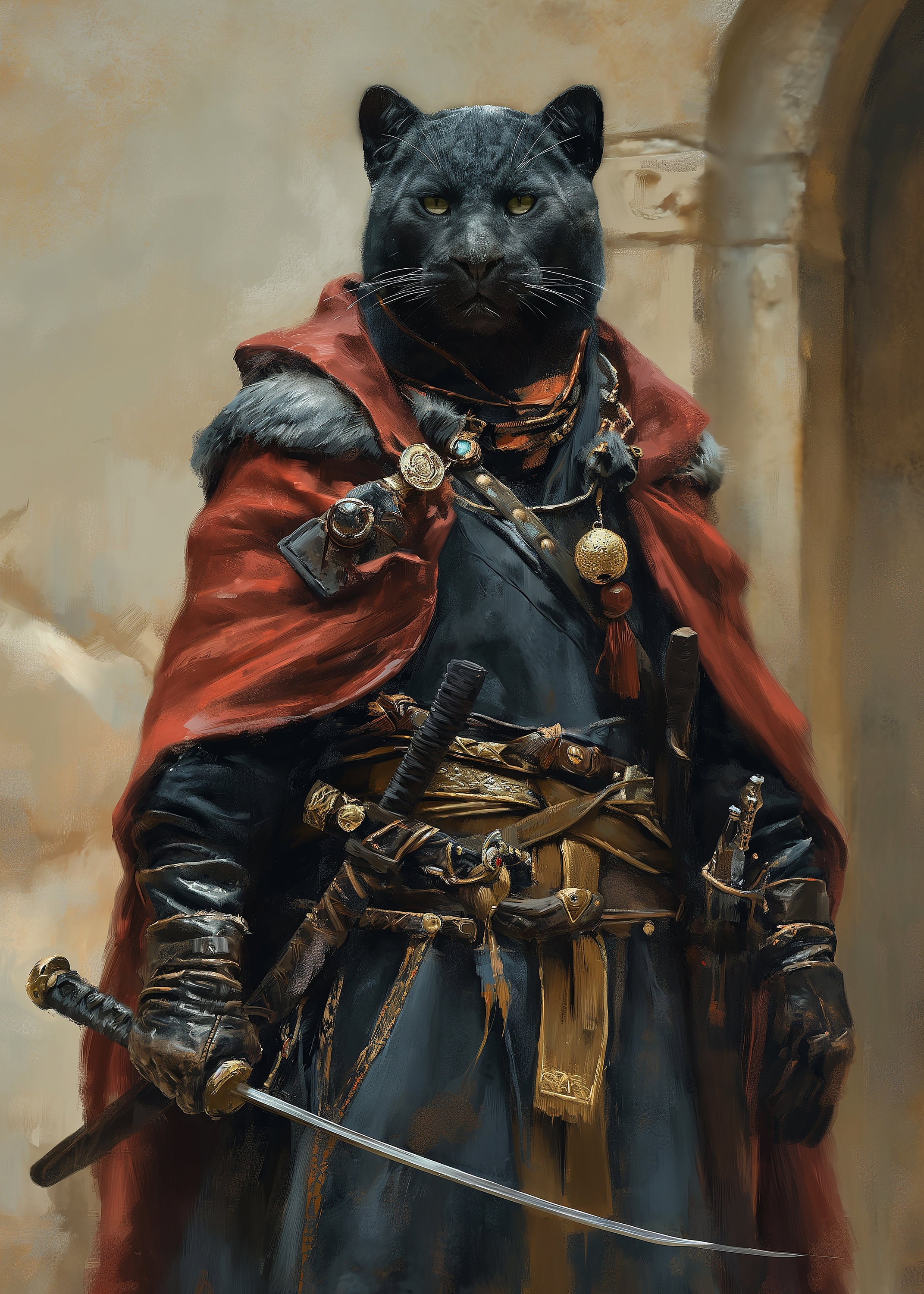 Rogue Cat in Red Cloak, Digital Download, Digital Art, Downloadable Art ...