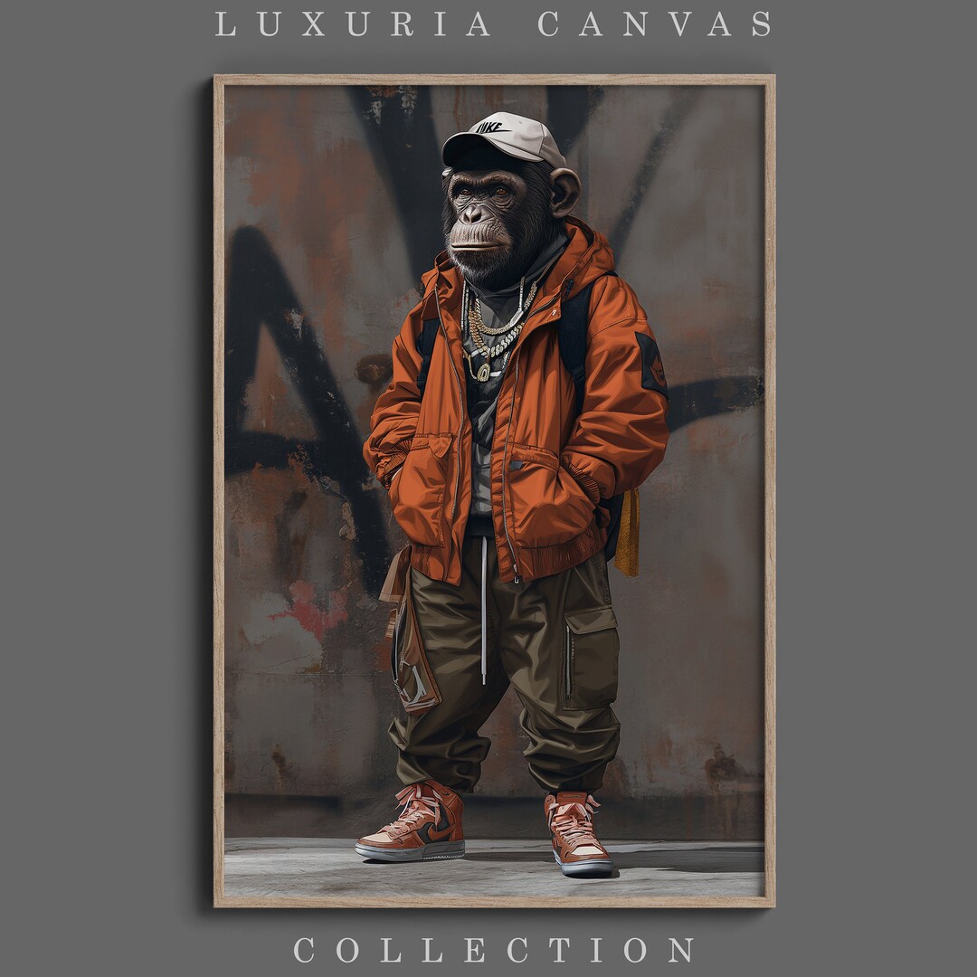 Chimpanzee Rapper, Digital Download, Digital Art, Downloadable Art ...