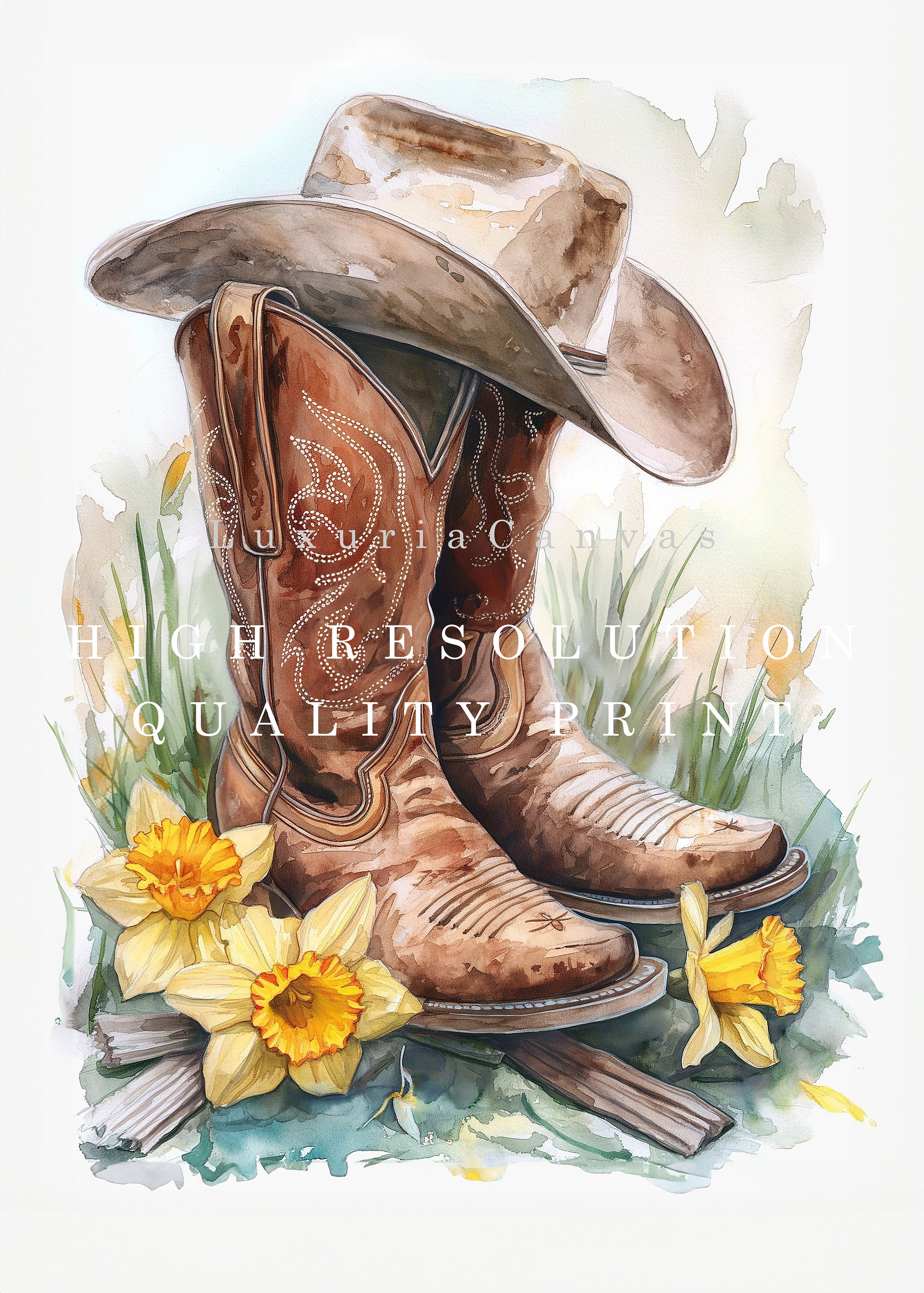 Cowboy Boots, Digital Download, Digital Art, Downloadable Art, Wall ...