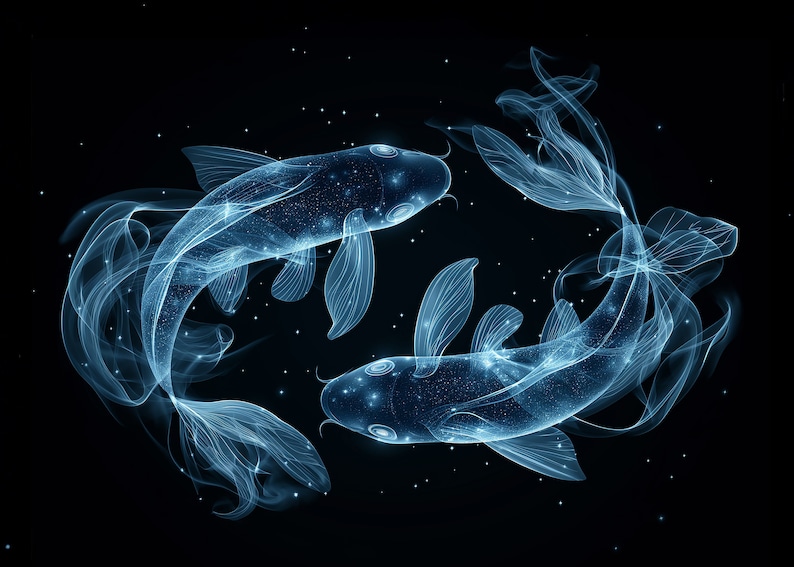 Glow Koi Fish, Digital Download, Digital Art, Downloadable Art, Wall ...