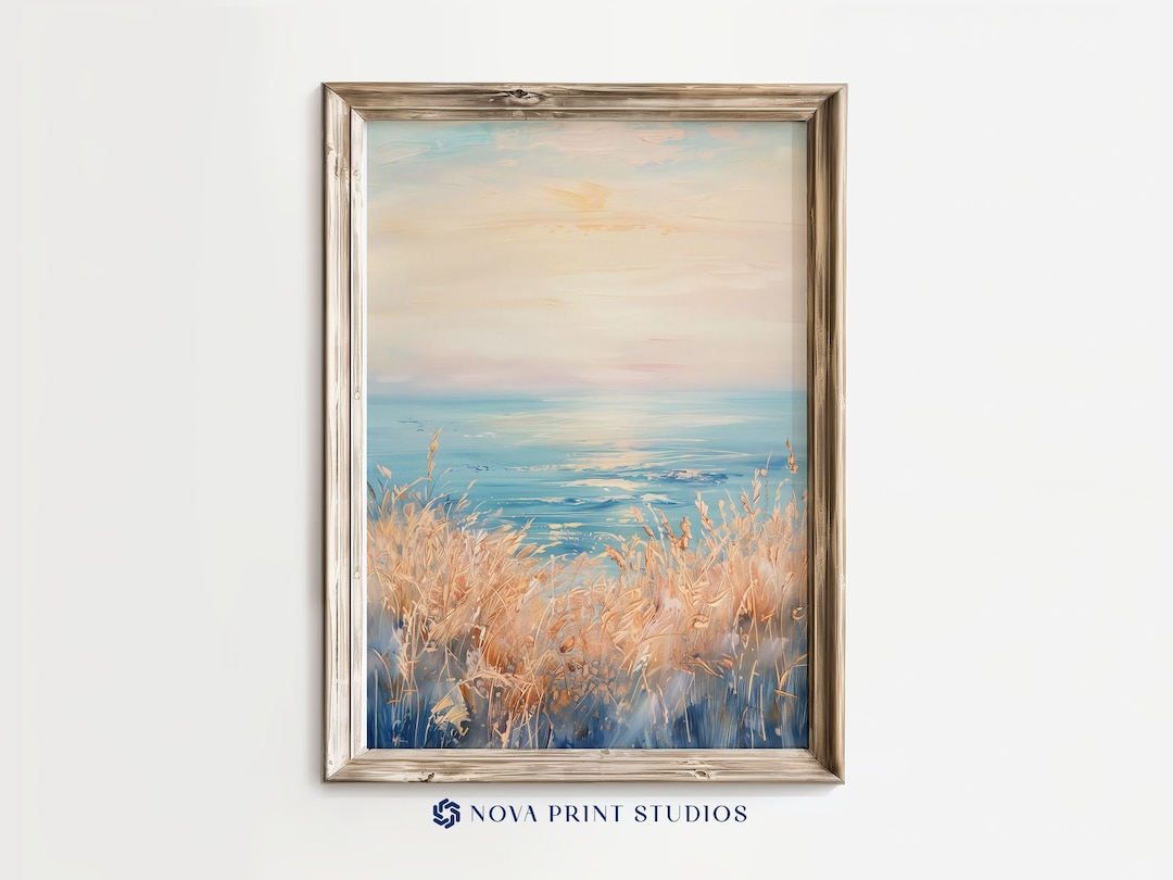 Golden Coast | Coastal Landscape Printable Wall Art | Beach Shoreline ...