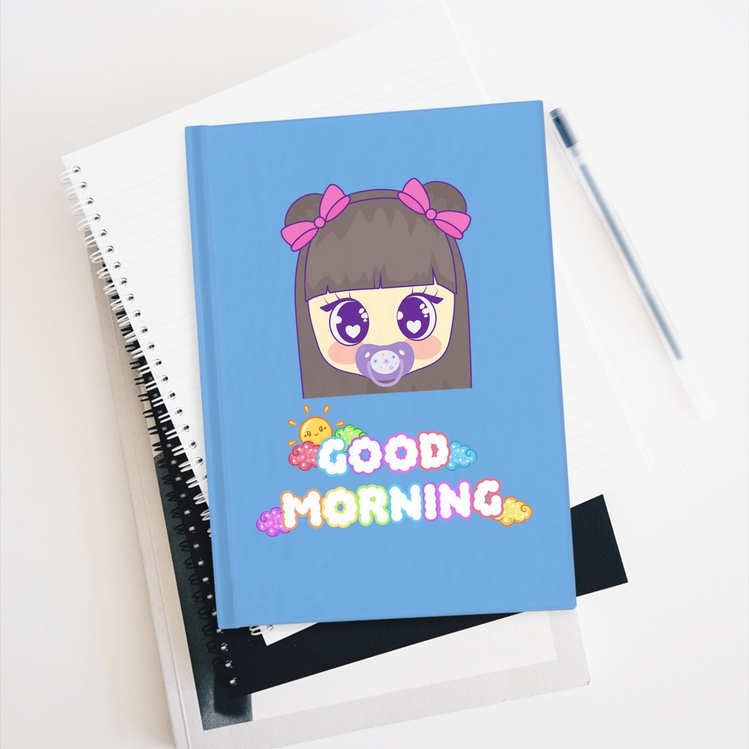 Kawaii Girl With Pacifier Journal, Cute Blue Journal, Kawaii Ruled Line ...