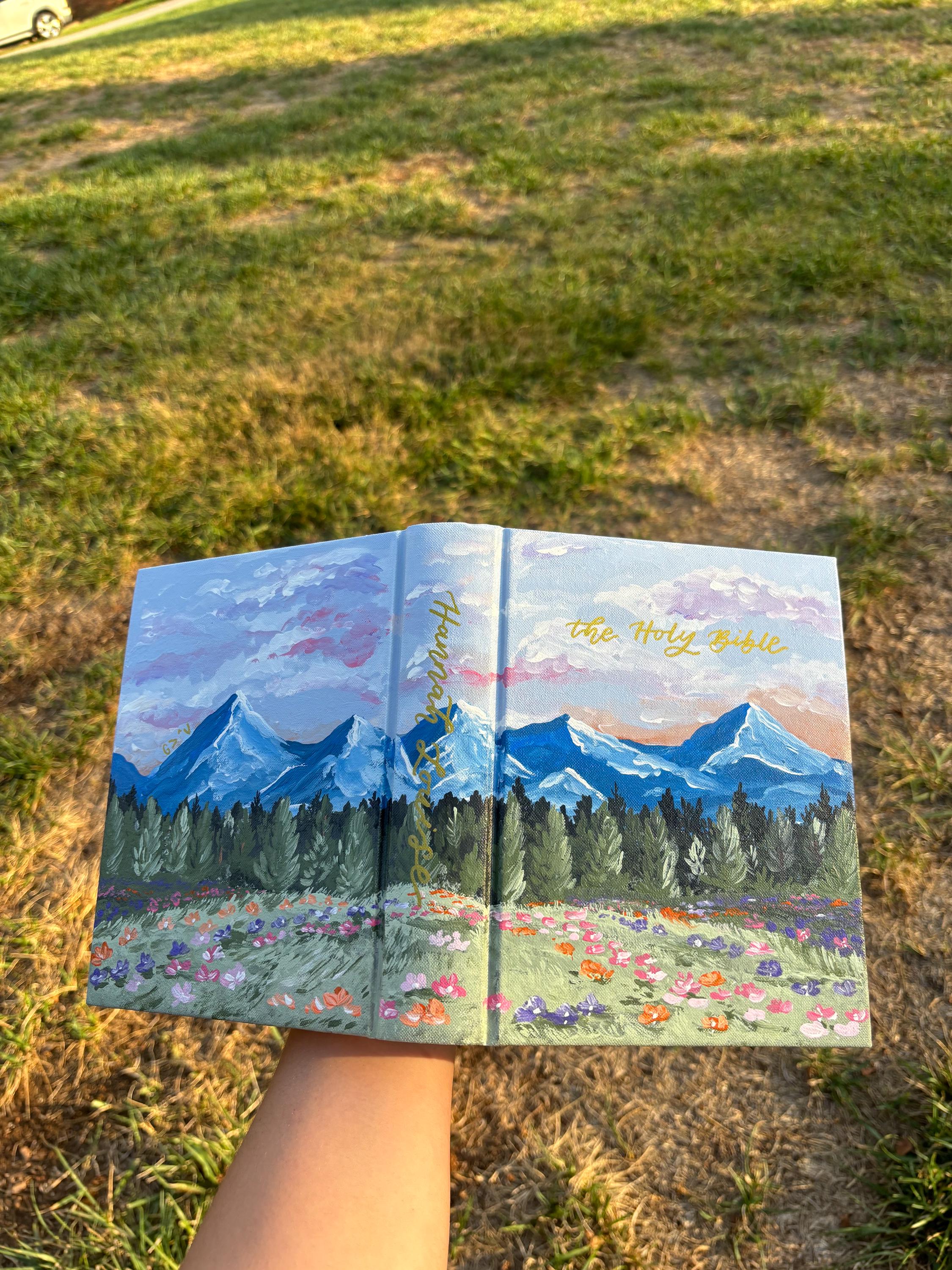 Hand Painted Mountain Range KJV Journaling Bible: Hannah’s Home - Etsy