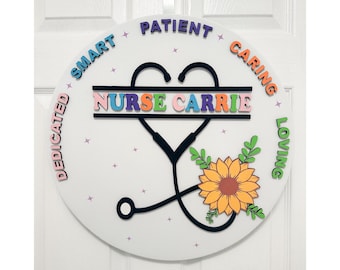 Personalized Nurse Door Hanger | Custom Medical Office Decor - Etsy