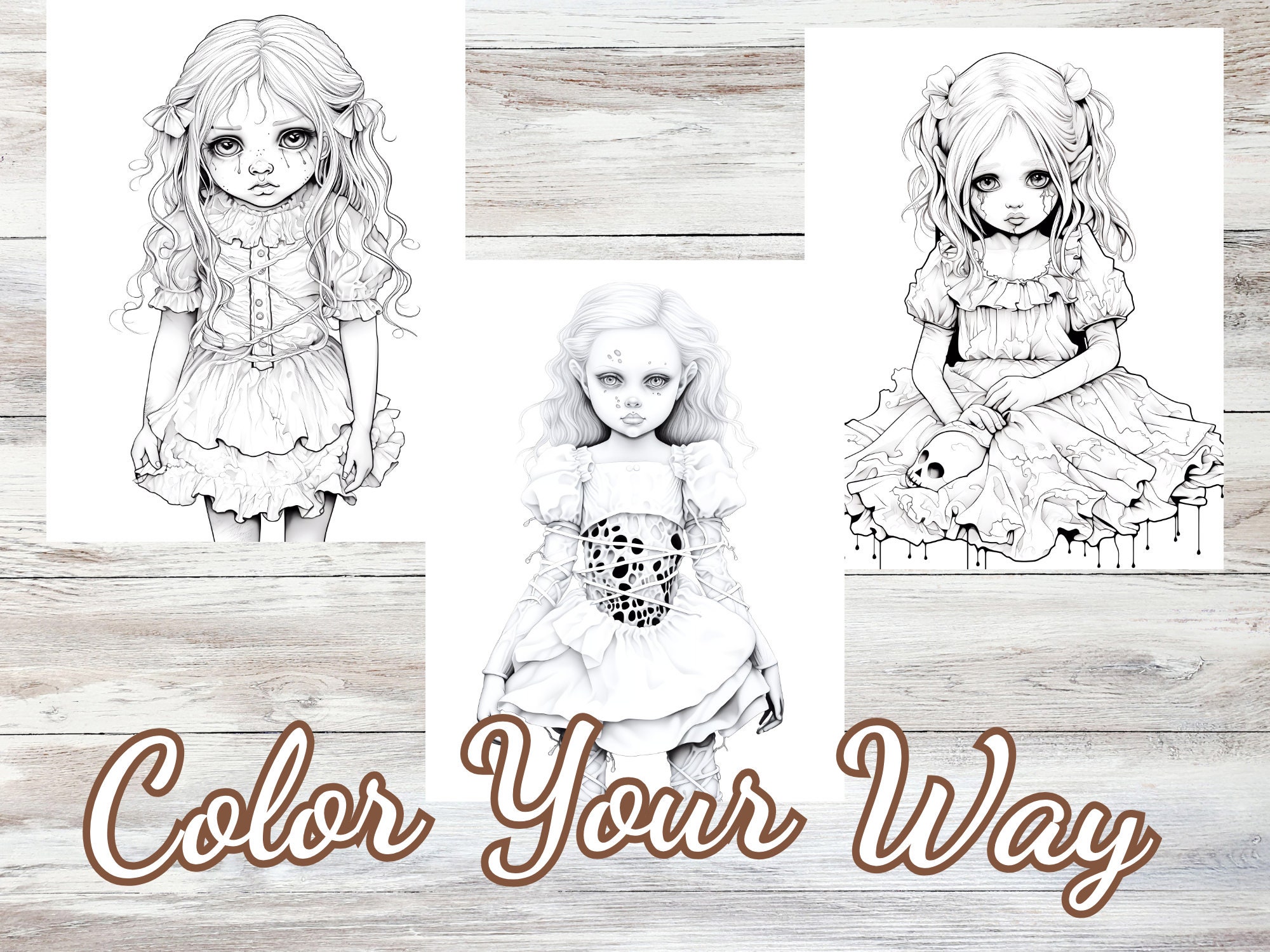 25 Creepy Dolls Coloring Pages, Possessed China Dolls, Spooky Baby ...