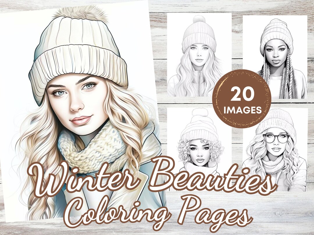 Winter Beauties Printable Coloring Book Realistic Coloring Pages 20 ...