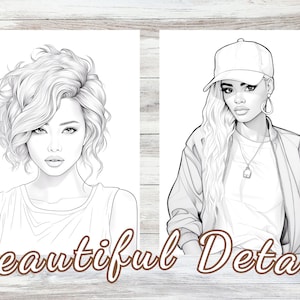 Beautiful Women Realistic Coloring Pages 20 Portraits of Women ...