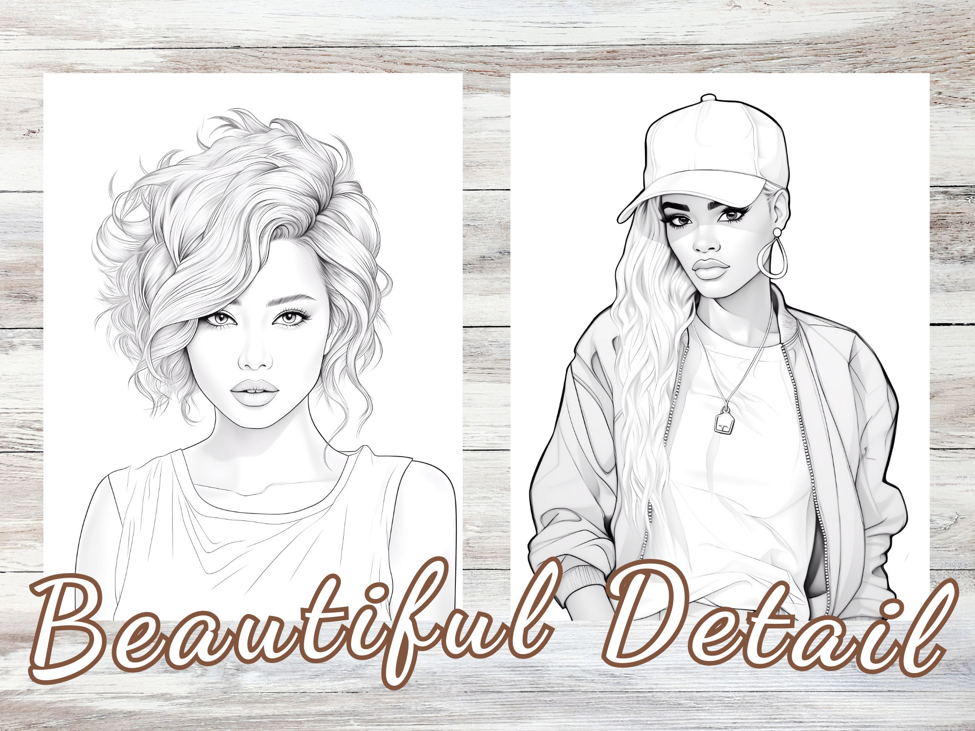 Beautiful Women Realistic Coloring Pages 20 Portraits of Women ...