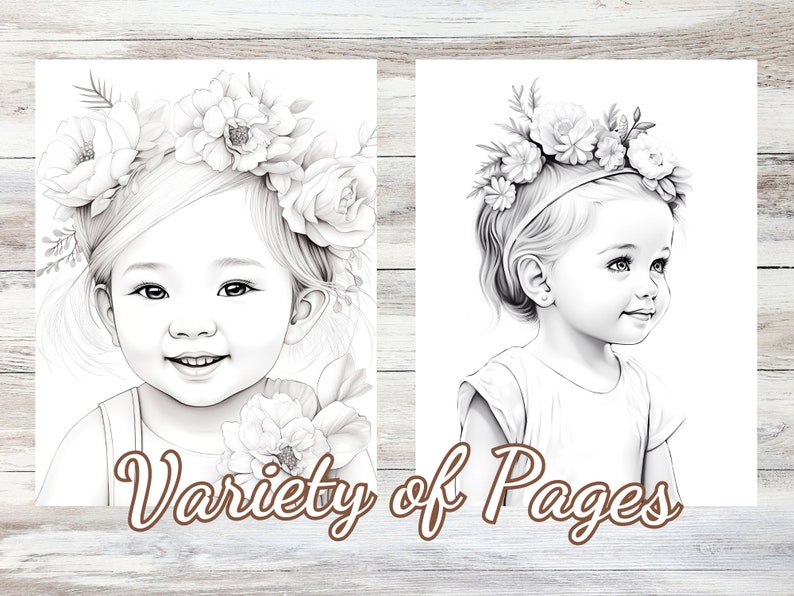 Flower Girls Coloring Pages 20 Portraits of Adorable Little Girls With ...