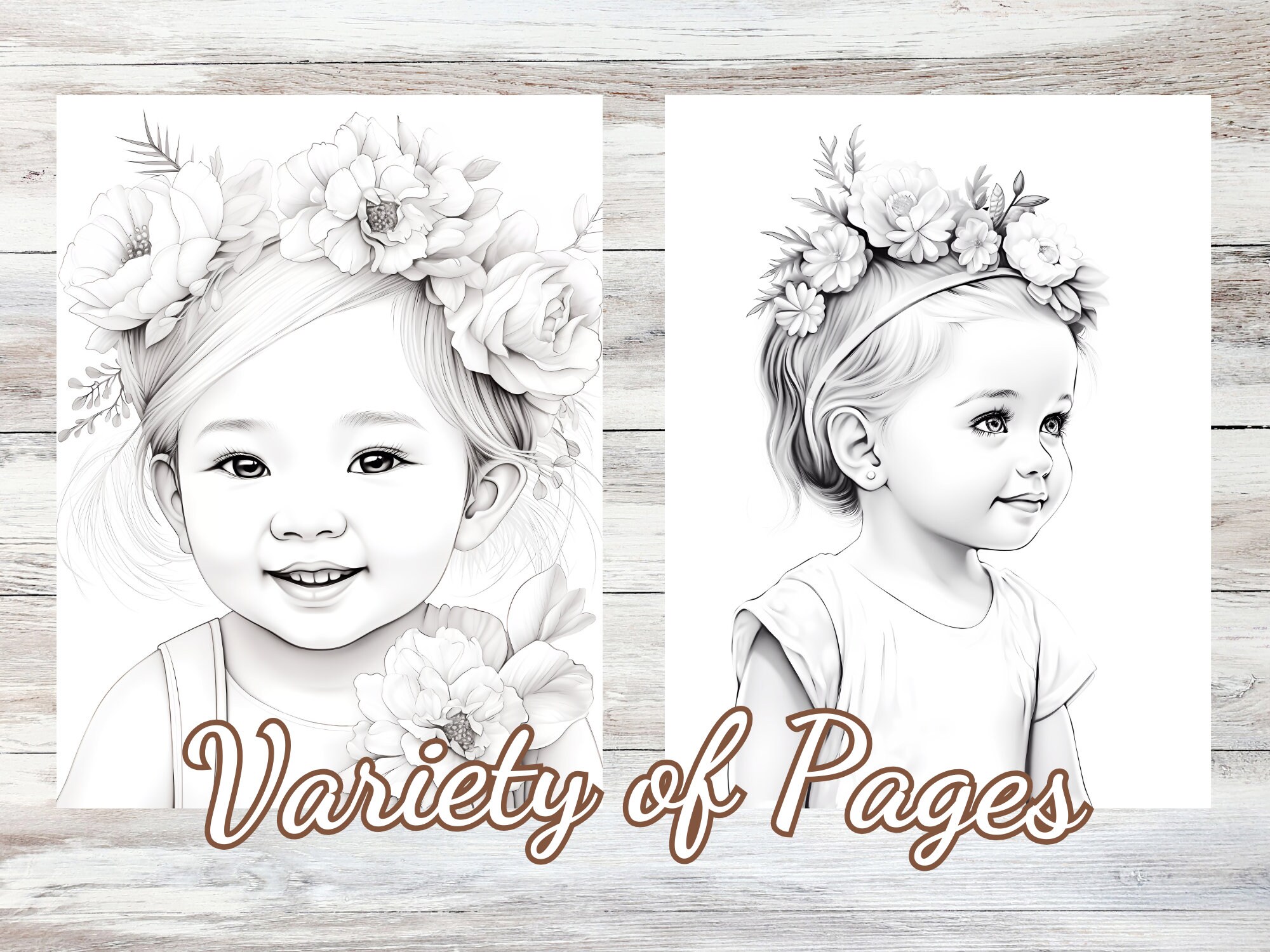 Flower Girls Coloring Pages 20 Portraits of Adorable Little Girls With ...