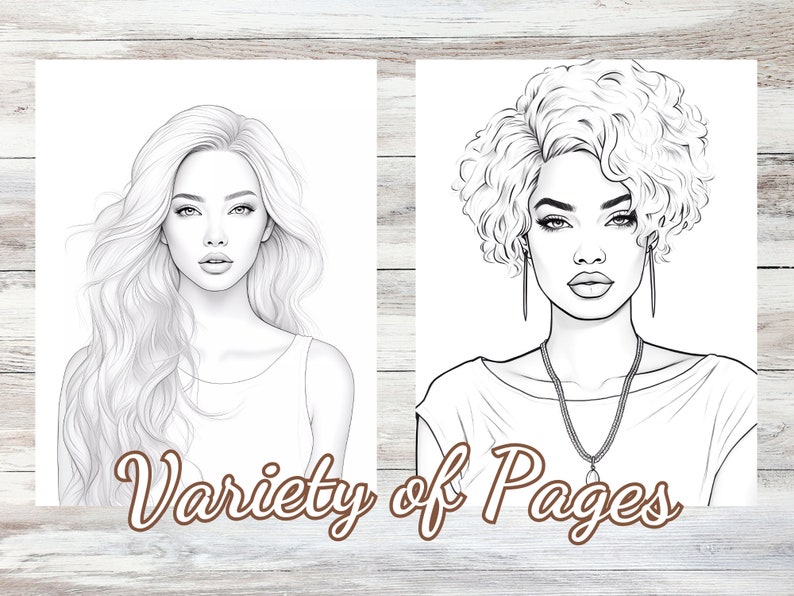 Beautiful Women Realistic Coloring Pages 20 Portraits of Women ...