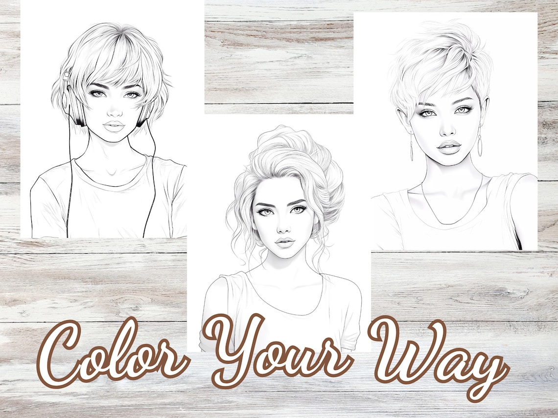 Beautiful Women Realistic Coloring Pages 20 Portraits of Women ...