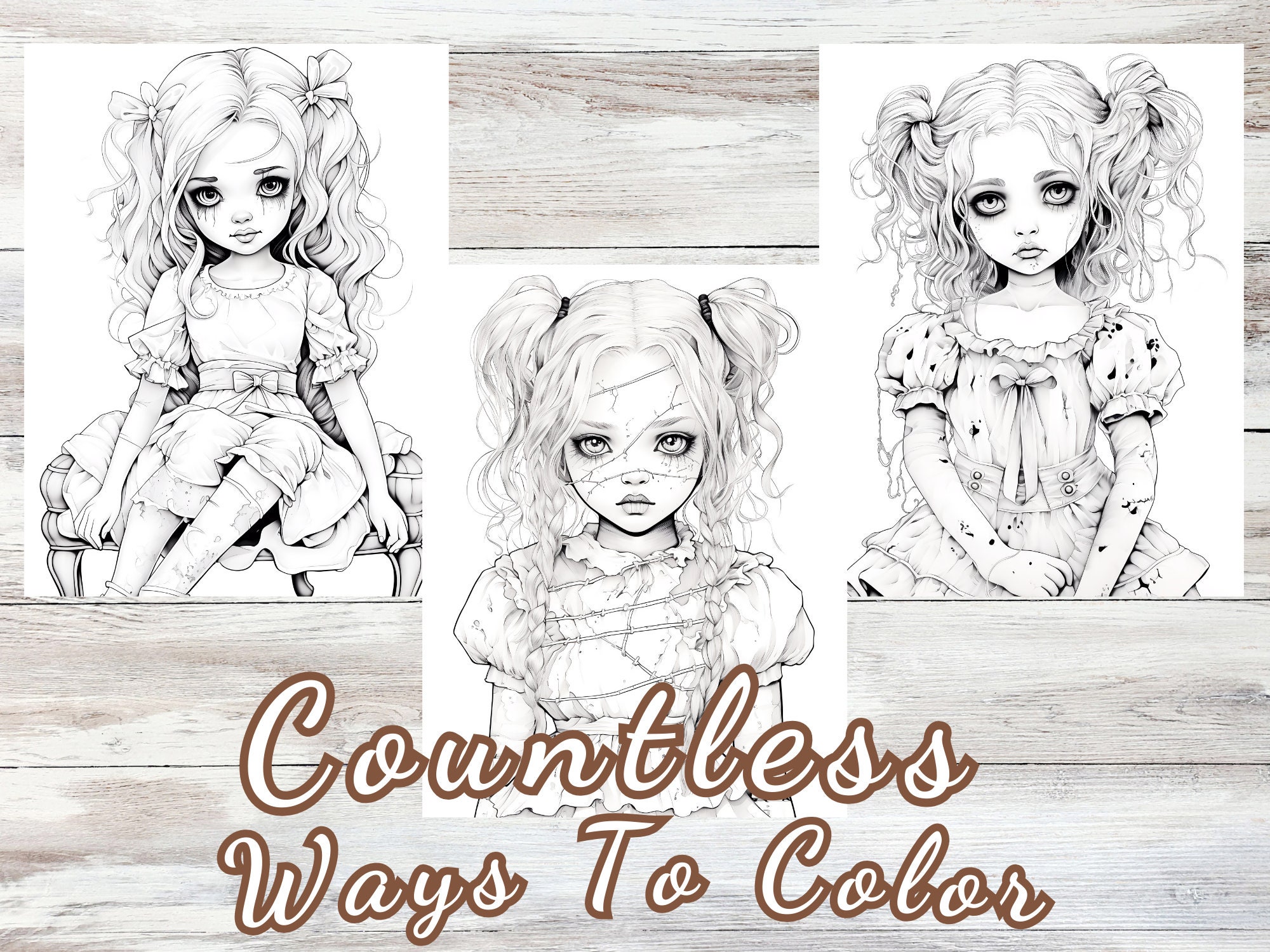 25 Creepy Dolls Coloring Pages, Possessed China Dolls, Spooky Baby ...