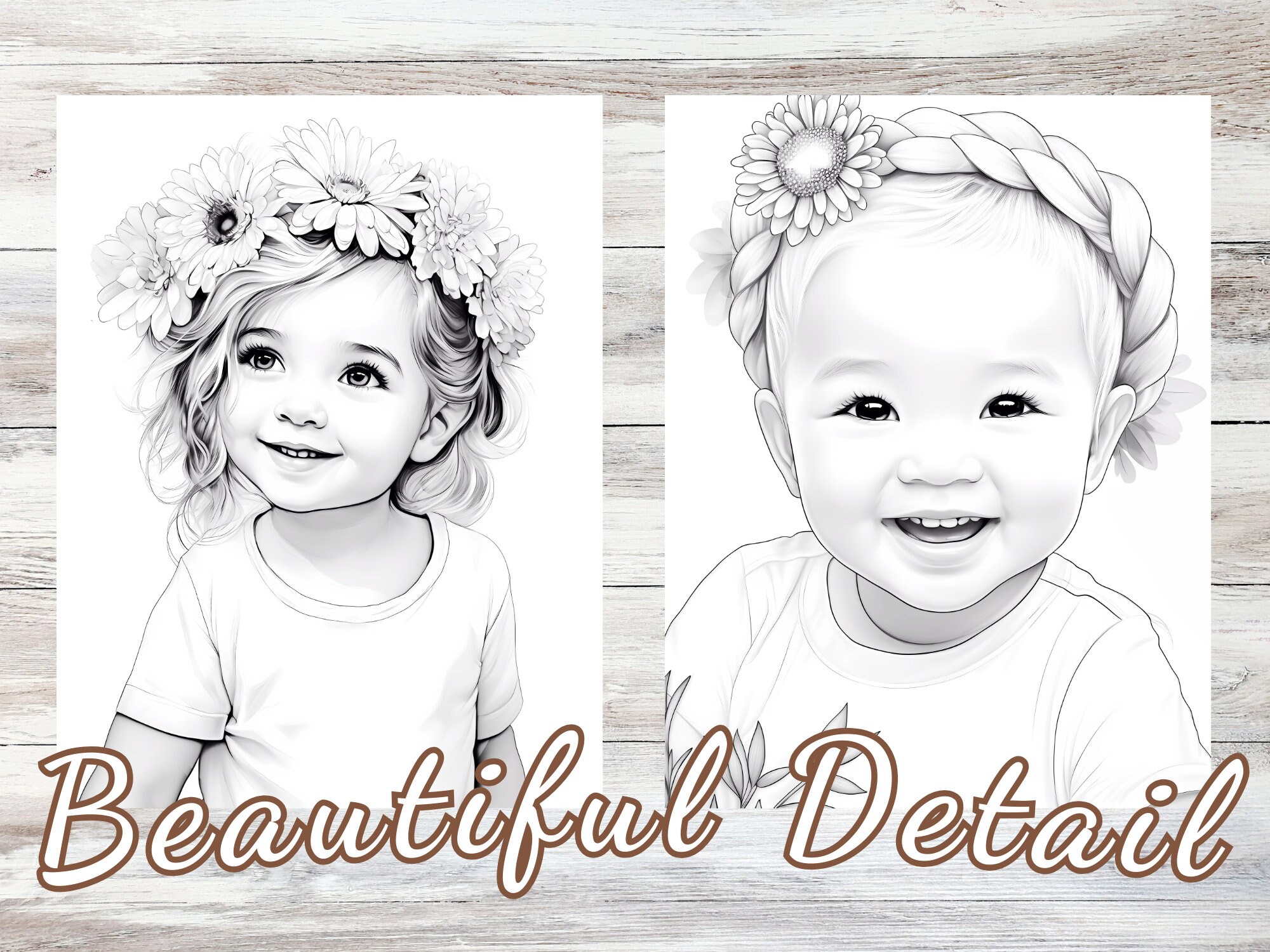 Flower Girls Coloring Pages 20 Portraits of Adorable Little Girls With ...