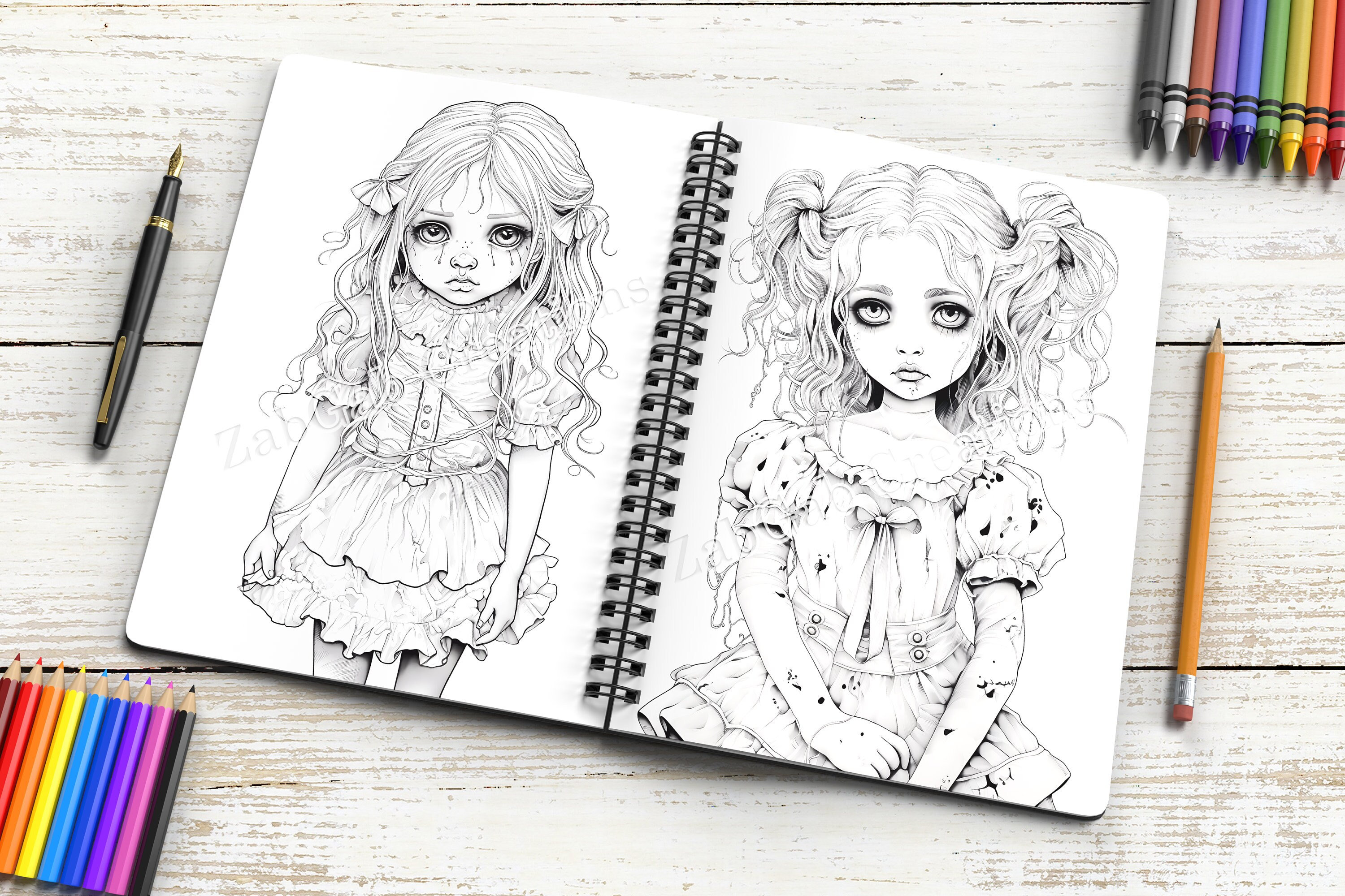 25 Creepy Dolls Coloring Pages, Possessed China Dolls, Spooky Baby ...