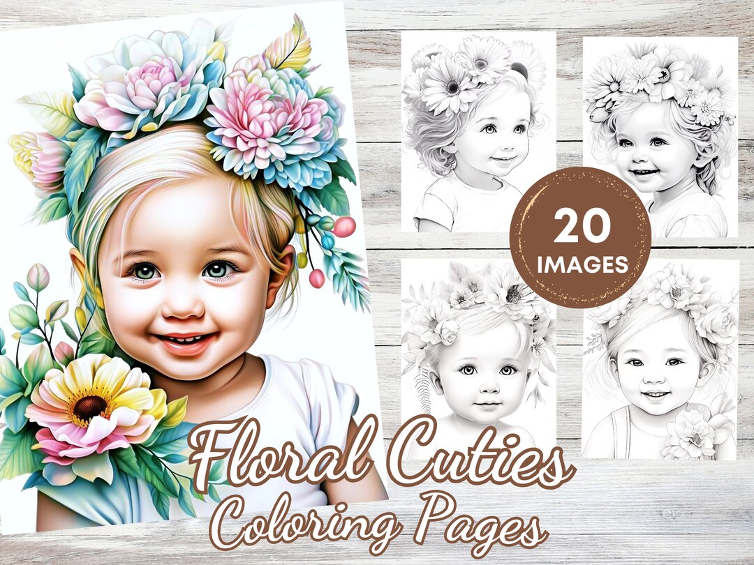 Flower Girls Coloring Pages 20 Portraits of Adorable Little Girls With ...