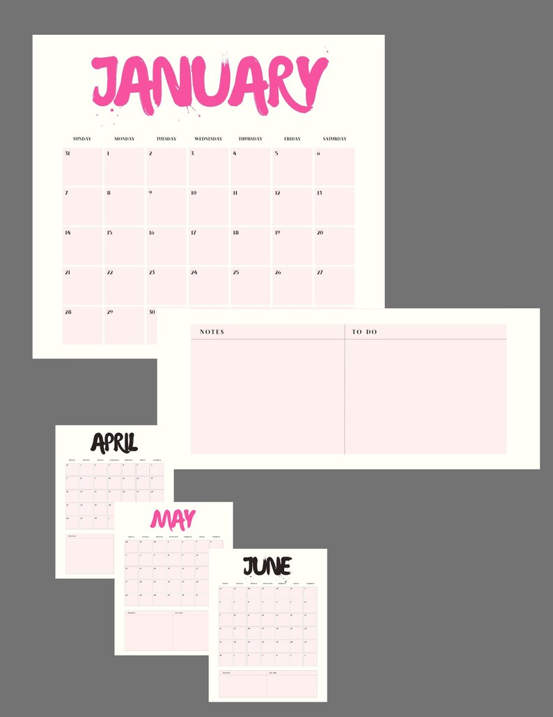 Cute Monthly Printable Planner 2024 Calendar - Etsy