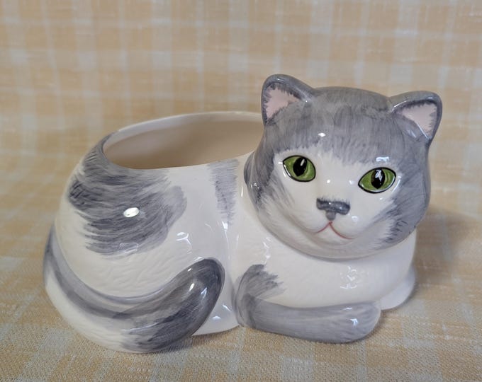 Adorable Ceramic Cat Indoor Planter - Etsy